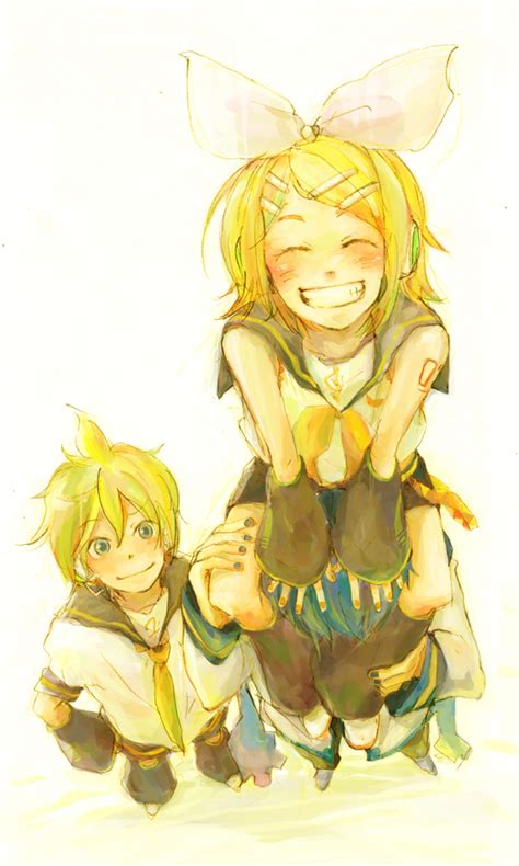 Kagamine Rin Kagamine Len And Kaito Vocaloid Drawn By Den Danbooru