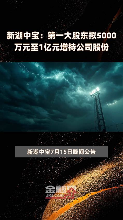 新湖中宝：第一大股东拟5000万元至1亿元增持公司股份 快报凤凰网视频凤凰网