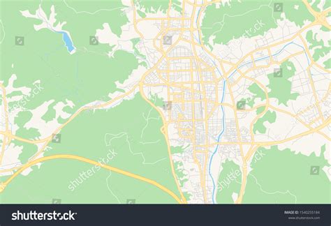 Printable Street Map Uijeongbu Province Gyeonggi Stock Vector Royalty