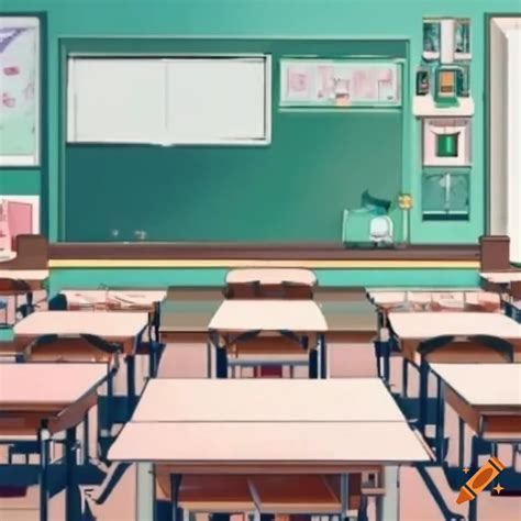 Empty Anime Style Classroom Interior On Craiyon