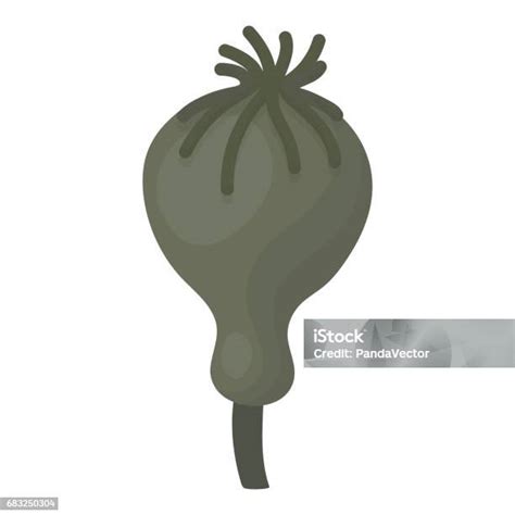 在白色背景上孤立的卡通風格的罌粟圖示藥物的符號股票向量圖向量圖形及更多鴉片圖片 鴉片 卡通 商標 Istock