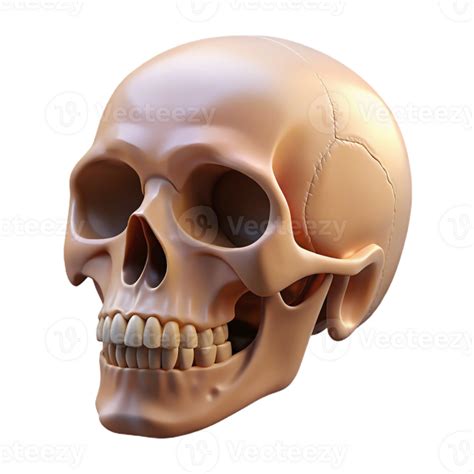 Hypnotic Avant Garde Hyper Specific Professional Render Of A Single Human Skull Anatomical