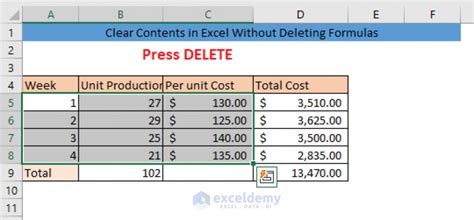 How to Clear Contents in Excel Without Deleting Formulas (3 Ways)