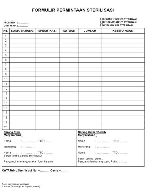 Form Permintaan Sterilisasi Pdf