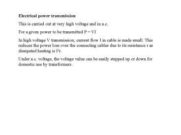 PPT Electrical Power Transmission PowerPoint Presentation Free To View Id YjFmY