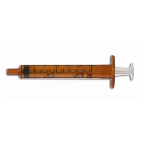 Syringe Oral 5ml Amber Tip Cap Pipeline Medical
