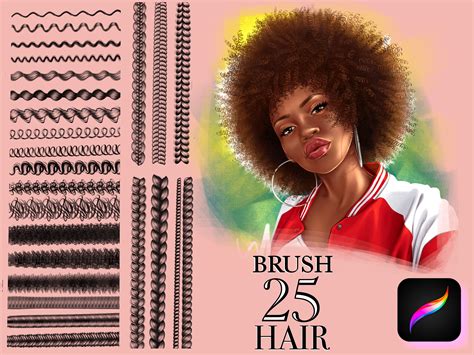 Procreate Hair Brushes Procreate Brush Afro Curly Hair And Etsy