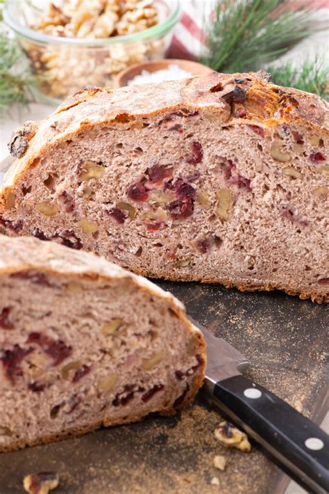 No Knead Cranberry Walnut Bread Recipe The Foodie Affair