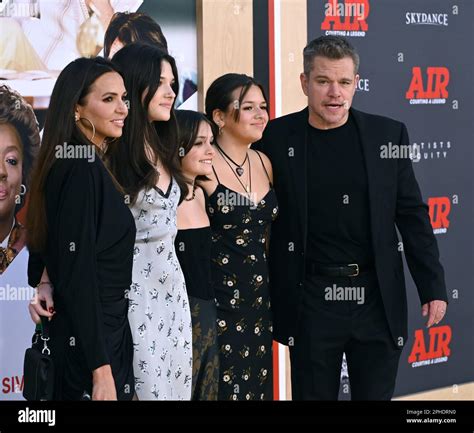 Los Angeles Usa 27th Mar 2023 Matt Damon Luciana Barossa Isabella