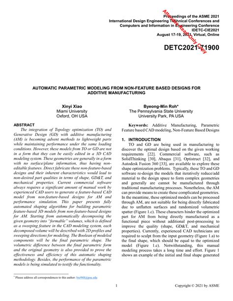 Pdf Automatic Parametric Modeling From Non Feature Based Designs For
