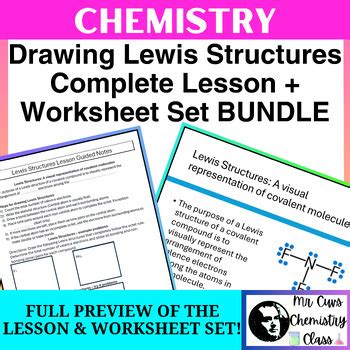 Chemistry Drawing Lewis Structures Complete Lesson Worksheet Set BUNDLE