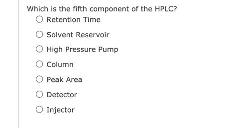 Solved These Questions Deal With Hplc Concepts And