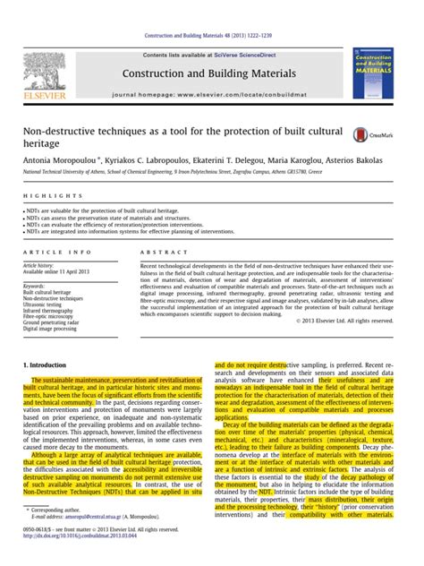 Non Destructive Techniques As A Tool For Unlocked Pdf Thermography