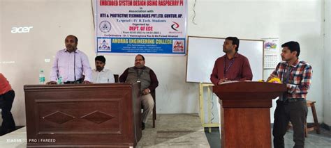 Report On A Three Day Workshop On Embedded System Design Using Raspberry Pi Anurag Engineering