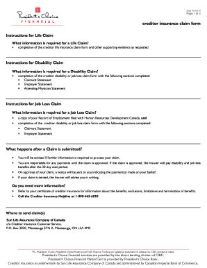 Fillable Online Banking Pcfinancial Cibc Claimants Statement Form Fax Email Print PdfFiller