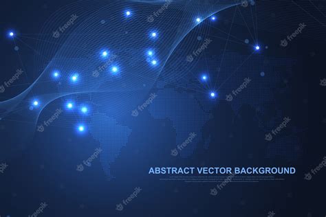 Premium Vector Networking Connection Concept Abstract Technology Global Network Connections