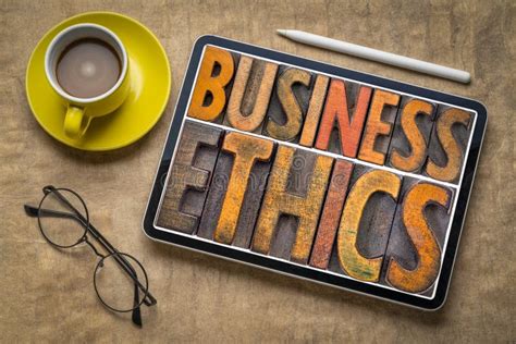 Business Ethics Word Abstract On Tablet Stock Image Image Of
