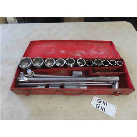 34 Drive Socket Set With A Few Extra Sockets In Metal Case Mcsherry