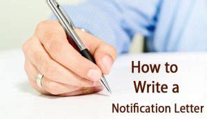How To Write A Formal Notification Letter Notification Letter Writing Tips