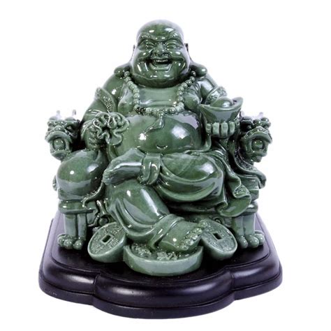 Feng Shui Big Laughing Buddha Of Wealth Happiness Resin Statue In