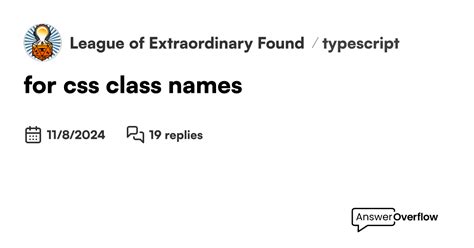 For Css Class Names League Of Extraordinary Foundryvtt Developers