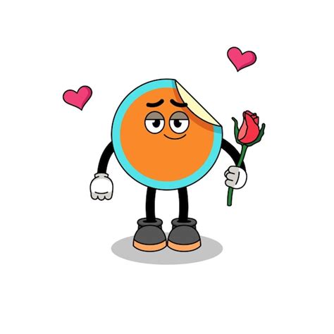 Premium Vector Sticker Mascot Falling In Love