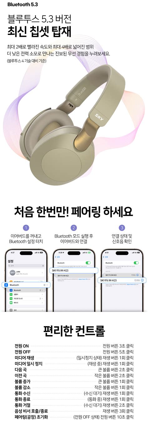 Sky 스카이 핏 H23 블루투스5 3 붐마이크 무선 헤드셋 핫트랙스