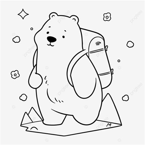 어린이를 위한 하이킹 색칠에 귀여운 곰 벡터 귀여운 곰 착색 아이들을 위한 색칠하기 Png 일러스트 및 벡터 에 대한 무료 다운로드 Pngtree