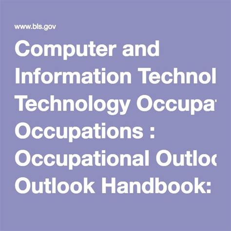 computer and information technology occupations occupational outlook