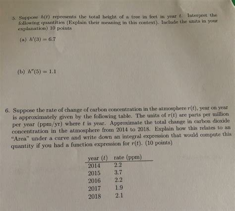 Solved Suppose H T Represents The Total Height Of A Tree In