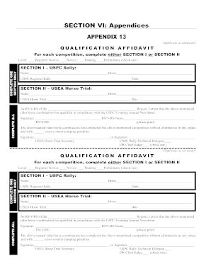 Fillable Online Affadavit For TD Signature Oregon Region Pony Club