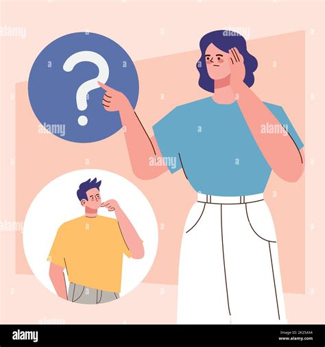 Woman And Man With Question Mark Stock Vector Image And Art Alamy