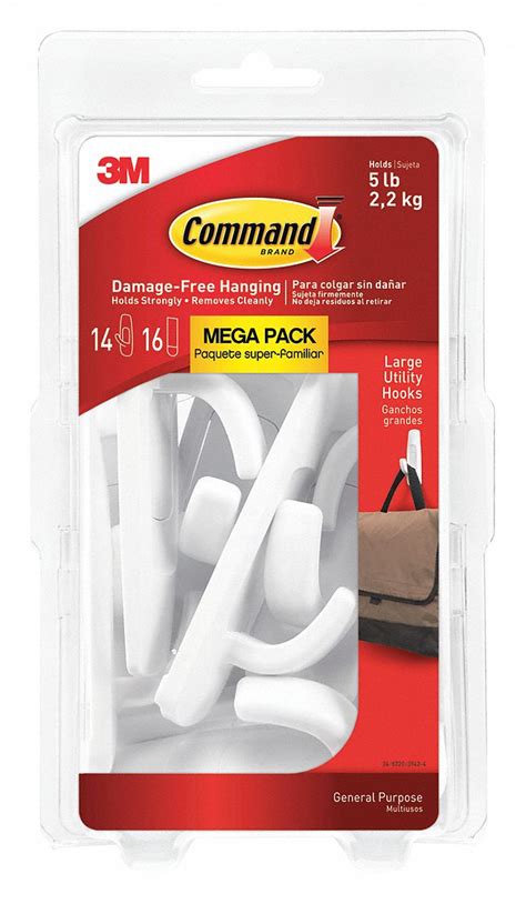 Command 5 Lb Wt Capacity 1 Points Per Hook Hook Set 184u50 17003 Mpes Grainger