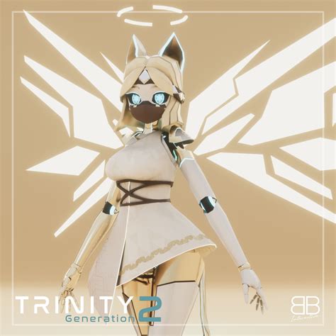 Original 3d Model Trinity Tr 25 Cyber Angel Robot Girl Vrchat Avatar