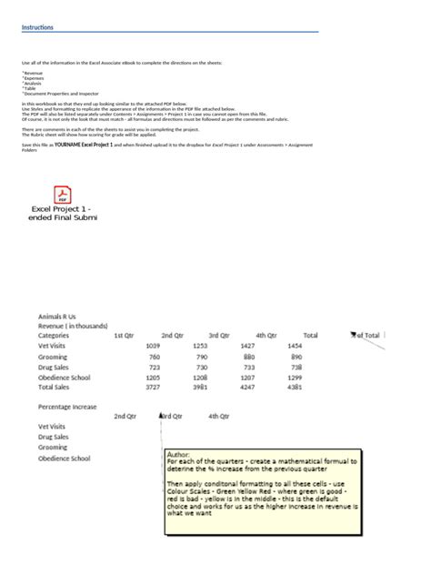 Excel Project 1 File And Instructions W21 Pdf Microsoft Excel Cats