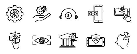 Fintech Line Icon Illustration Set Simple Design Editable Design Vector Vector Art At
