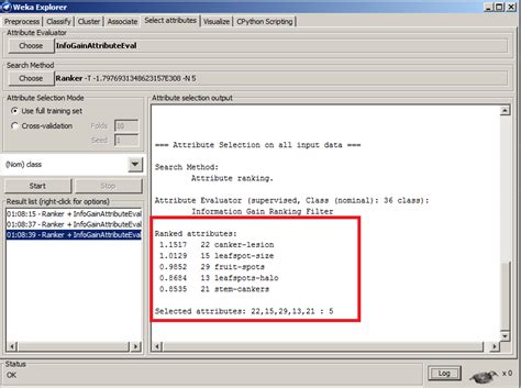 Weka Information Gain And Gain Ratio Using Soybean Database Lucky Programmer
