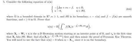 Solved Consider The Following Equation Of U X Chegg Com
