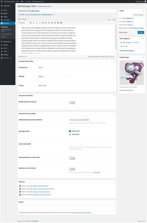 Glossary Wordpress Plugin