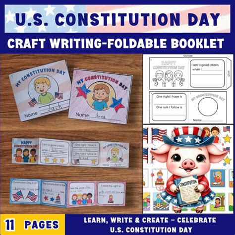 Us Constitution Day Craft Writing Activity Interactive Foldable Booklet
