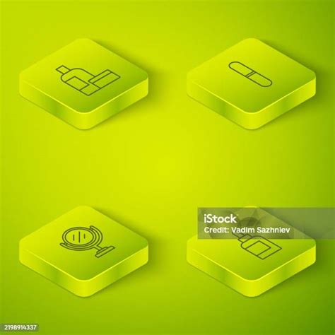 아이소 메트릭 라인 네일 파일 라운드 메이크업 거울 크림 로션 화장품 튜브 및 아이콘을 설정합니다 벡터 3차원 형태에 대한 스톡 벡터 아트 및 기타 이미지 Istock