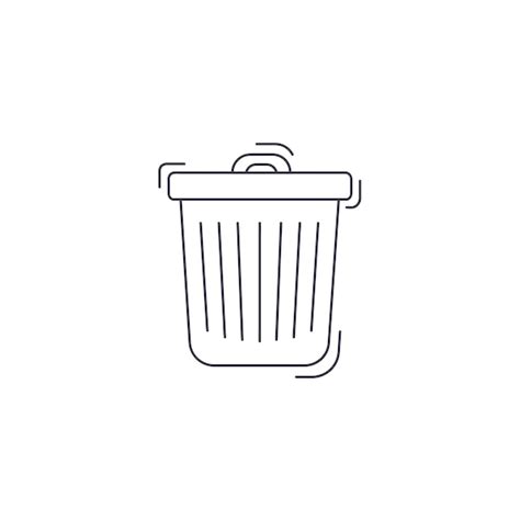 Prullenbak Lijn Pictogram Prullenbak Dunne Lijn Pictogram Premium Vector