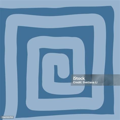 Bentuk Persegi Berwarna Biru Dengan Pola Spiral Ilustrasi Stok Unduh