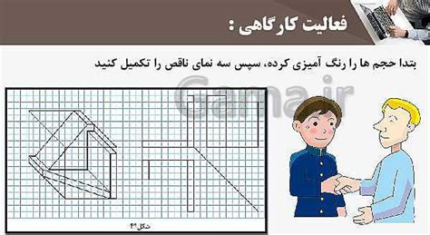 پاورپوینت پودمان 3 ترسیم سه نما و حجم درس نقشه کشی فنی رایانه‌ای