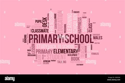 Primary School Word Cloud Template Primary School Concept Vector