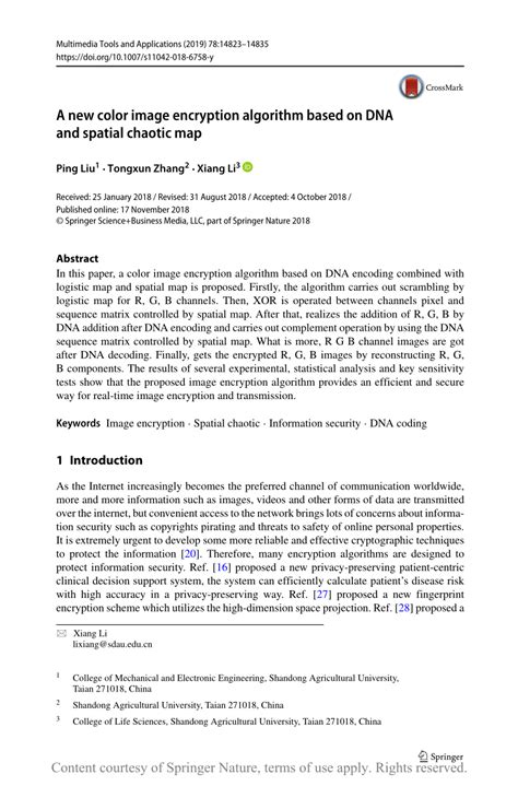 a new color image encryption algorithm based on dna and spatial chaotic