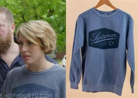Home Town Season 7 Epsiode 6 Erins Blue Scotsman Sweater Fashion Tv