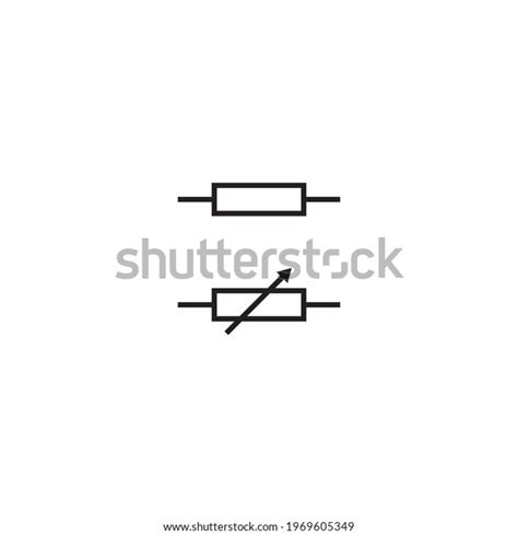 Fixed Variable Resistor Symbols Electronic Circuit Stock Vector