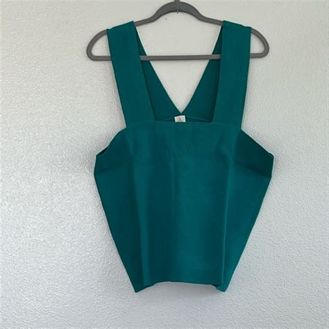 Like Love Tops Dark Teal Thick Strap Tank Size 3x Crop Fit Fits