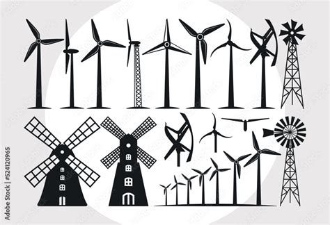 Wind Turbine SVG Cut File Wind Turbines Landscape Svg Wind Energy Svg Windmill Svg Electric